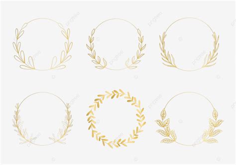 황금 식물 프레임 벡터 일러스트 레이 션의 집합 우아한 원 사치 Png 일러스트 및 벡터 에 대한 무료 다운로드 Pngtree