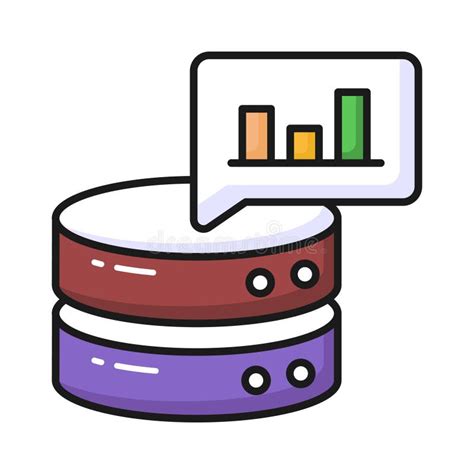 Bar Chart With Database Showing Concept Vector Of Database Analysis
