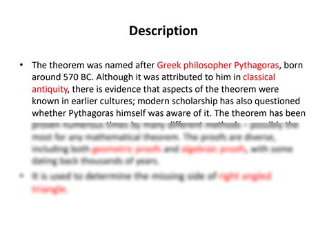 Solution Basic Description Of Pythagorus Theorem For Beginners Studypool Solution Basic Description Of Pythagorus Theorem For Beginners Studypool