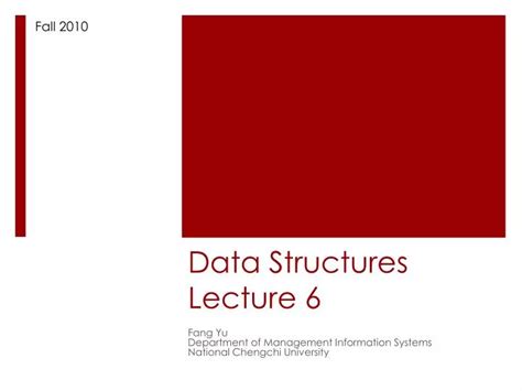 Ppt Data Structures Lecture 6 Powerpoint Presentation Free Download