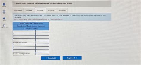 solved e6 5 algo calculating contribution margin and