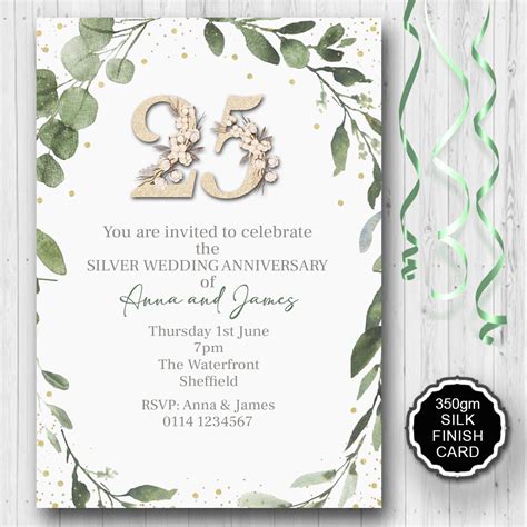 25th Wedding Anniversary Invitation 60 Photos