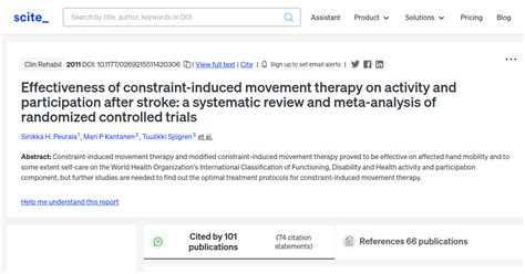 Effectiveness Of Constraint Induced Movement Therapy On Activity And Participation After Stroke