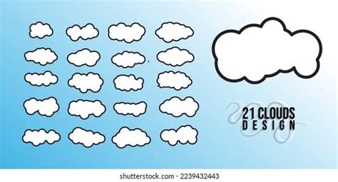 Set 2d Clouds Vector Design Eps10 Stock Vector Royalty Free