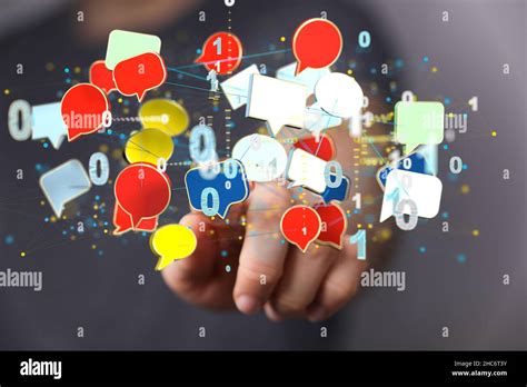 Male S Hand Holding An Illustration Of A Network Concept Stock Photo Alamy