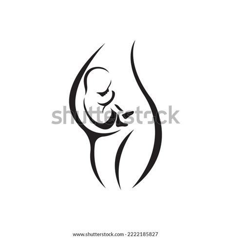 Pregnant Mother Fetus Icon Logo Vector Stock Vector Royalty Free
