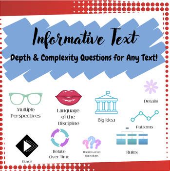 Depth And Complexity Questions For Any Informative Text Digital Or Print