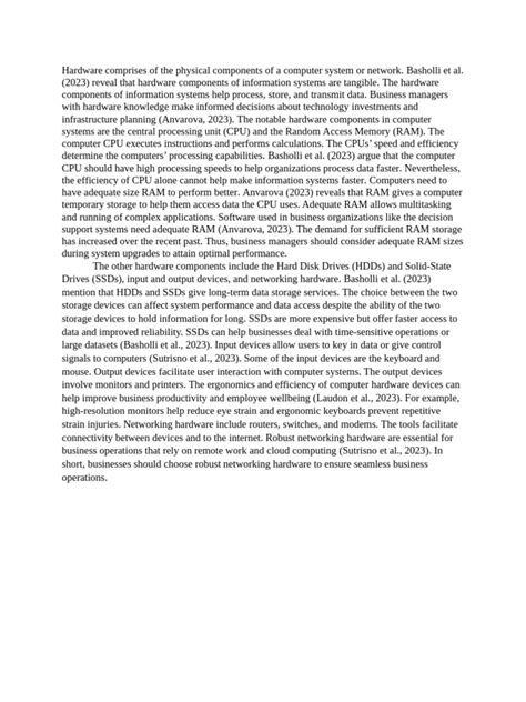 Hardware Comprises Of The Physical Components Of A Computer System Or Network Pdf Computer