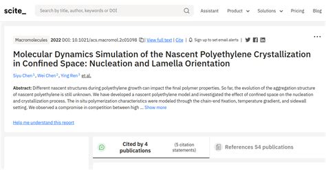 Molecular Dynamics Simulation Of The Nascent Polyethylene Crystallization In Confined Space
