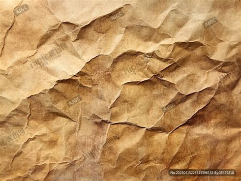 Ai创作图牛皮纸 褶皱 纹理 复古 纸张 旧纸 质感 棕黄色 自然 肌理 手工艺 包装纸 书写纸 陈旧 粗糙 昵图网
