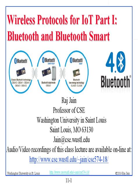 Wireless Protocols For Iot Pdf Bluetooth Data Transmission