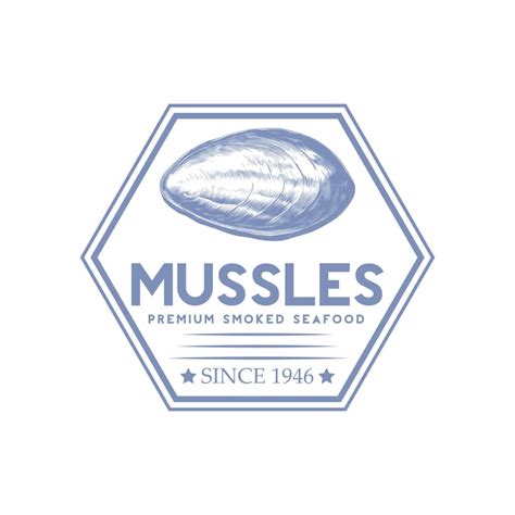 Premium Vector Handdrawn Mussel Shell Logo Template For A Menu Of A