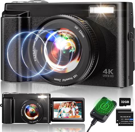 Amazon Canada K Digital Camera For Photography MP Auto Focus Vlogging Camera For YouTube