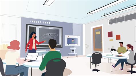 Interactive Modern Classroom With Digital Learning And Technology