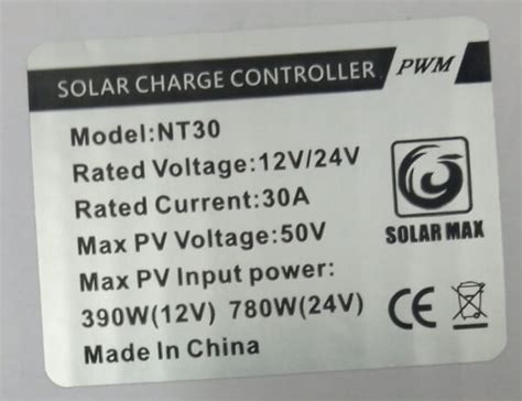 Solarmax Amps Charge Controller PWM Patsec Security Store