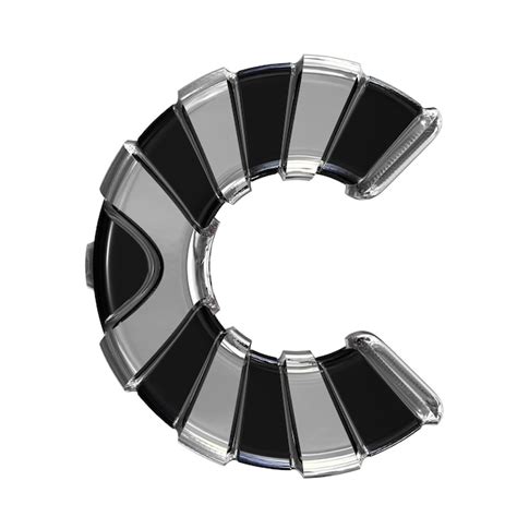 금색 세로 끈 문자 C가 있는 검은색 기호 프리미엄 벡터