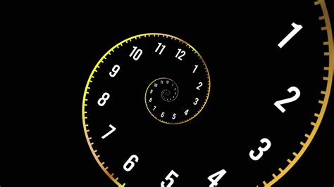 Time Travel Spiral Clock Animation Looped Background Infinity Concept