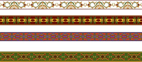 Vector Set Of Seamless Colored Border Ornaments Native American Tribal Framework 26753448