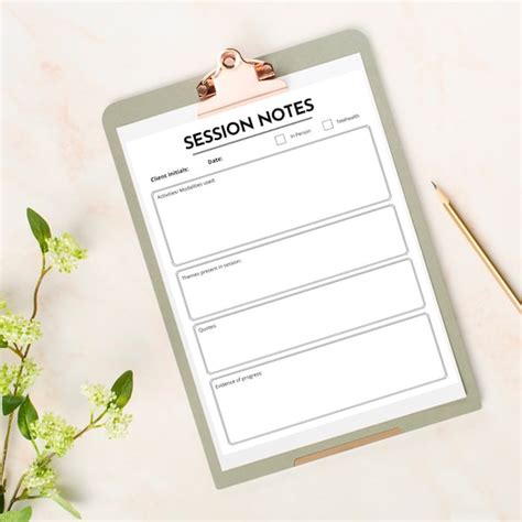 Aba Session Note Template Etsy