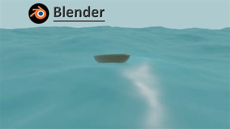 boat floating on the waves the shrinkwrap modifier in blender