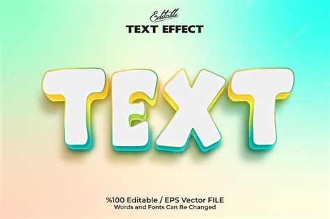 Premium Vector Editable Text Effect Colorful Style 3d Text Effect