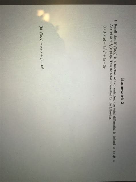 Solved Recall That If F X Y Is A Function Of Two Variables Chegg Com