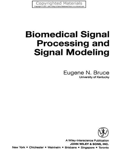 Biomedical Signals Processing And Signal Modelling Pdf Stationary Process Electrocardiography