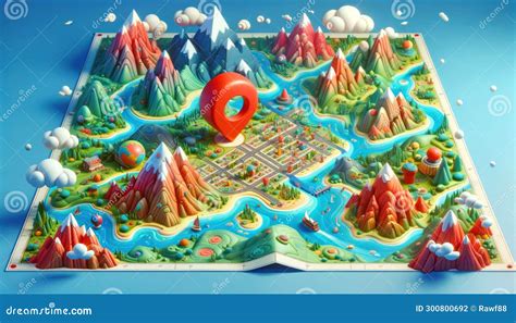 City Map And Red Pin Pointer Location Travel Navigation GPS Concept Stock Illustration