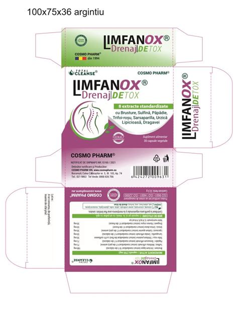 Limfanox Drenaj Detox® Pastile Drenaj Limfatic Pareri Pret