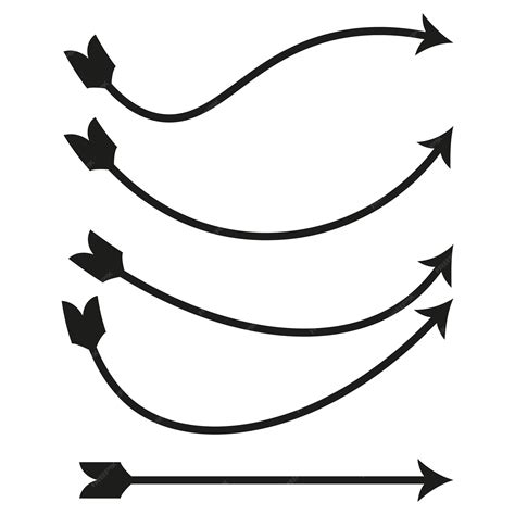 Arrow Shapes Vector Black And White Various Curved Designs Simple