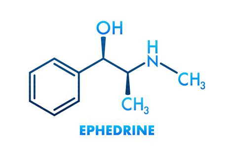 Ephedrine Molecular Structure With Chemical Formula C10h15no 55796643 Vector Art At Vecteezy