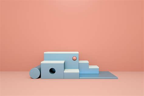 다채로운 기하학적 배경의 3d 렌더링 현대 최소한의 디자인의 기하학적 모양 프로모션 화장품 배경 제품 쇼를위한 미니멀 한 모형 0명에 대한 스톡 사진 및 기타 이미지