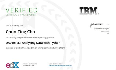 Chun Ting Cho On Linkedin Dataanalysis Python Ibm Edx
