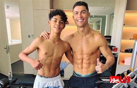 رونالدو و پسرش سیکس‌پک‌های‌شان را به رخ کشیدندعکس