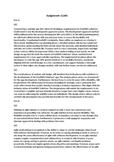 assignment cla1 yes assignment cla part a q1 constructing a suitable app that tailors ms