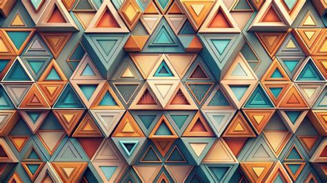 Abstract Geometric Triangular Pattern With Warm And Cool Tones A