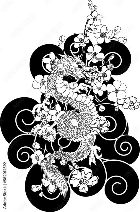 Japanese Dragon Drawing Tattoo