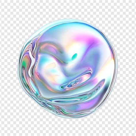 Абстрактная радужная жидкая сфера цифровое произведение искусства Бесплатный Psd