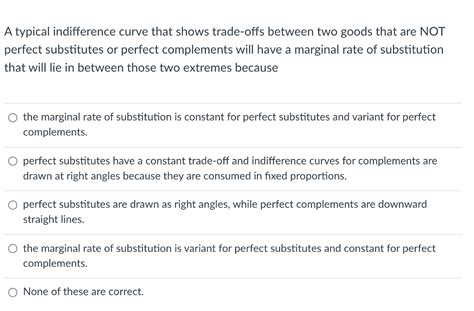 Solved A Typical Indifference Curve That Shows Trade Offs