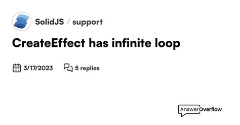Createeffect Has Infinite Loop Solidjs