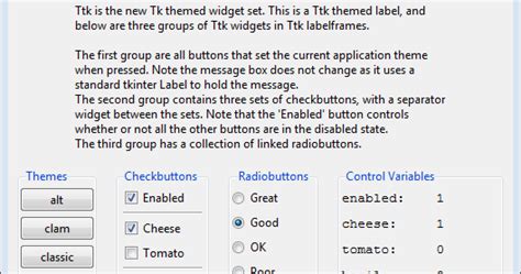 Py In My Eye Tkinter Themes Demo