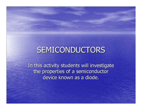 Semiconductors Lesson Plan For 10th 12th Grade Lesson Planet