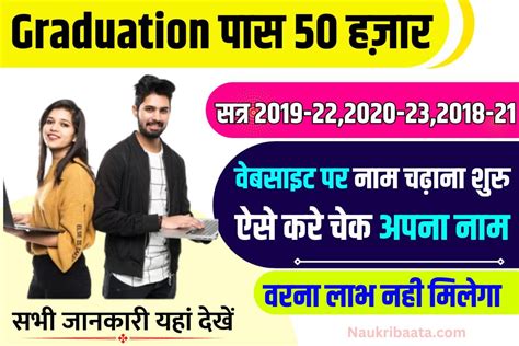 Mukhyamantri Kanya Utthan Yojana Graduation 2023 24 आवेदन हेतु रिजल्ट