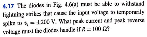 Solved The Diodes In Fig A Must Be Able To Chegg