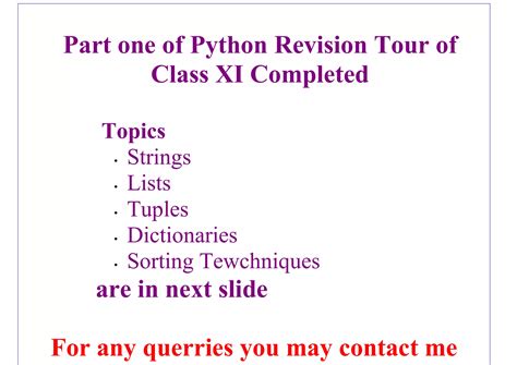 Python Revision Tour I Pdf