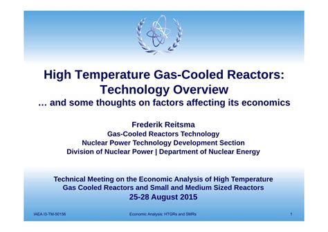 Pdf High Temperature Gas Cooled Reactors Technology Overview · High Temperature Gas Cooled