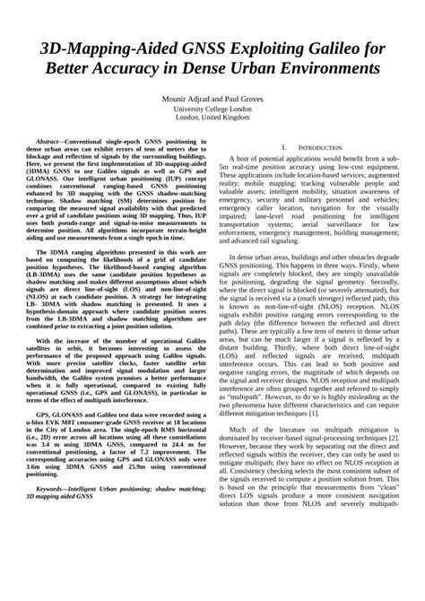 Pdf 3d Mapping Aided Gnss Exploiting Galileo For Better Discovery