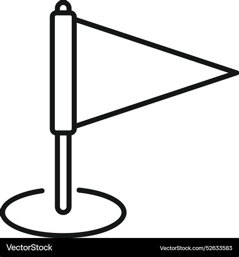 Triangular Flag Pointing Right On Pole Icon Vector Image