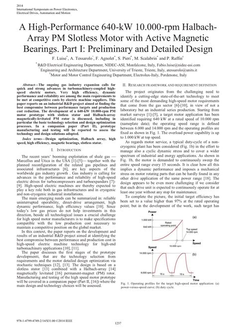 pdf a high performance 640 kw 10 000 rpm halbach array pm slotless motor with active magnetic