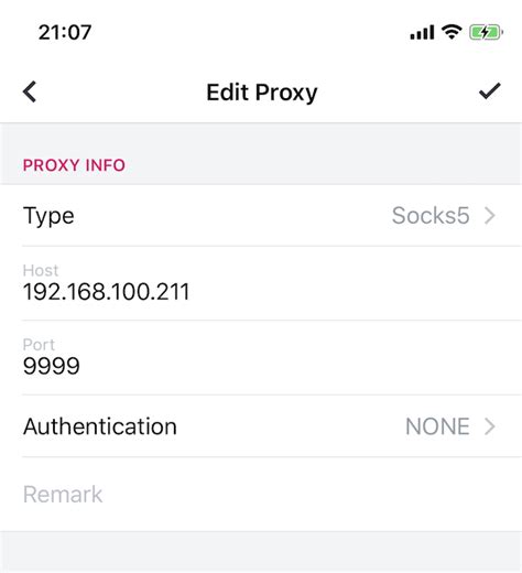 SOCKS5 Proxy From IOS App